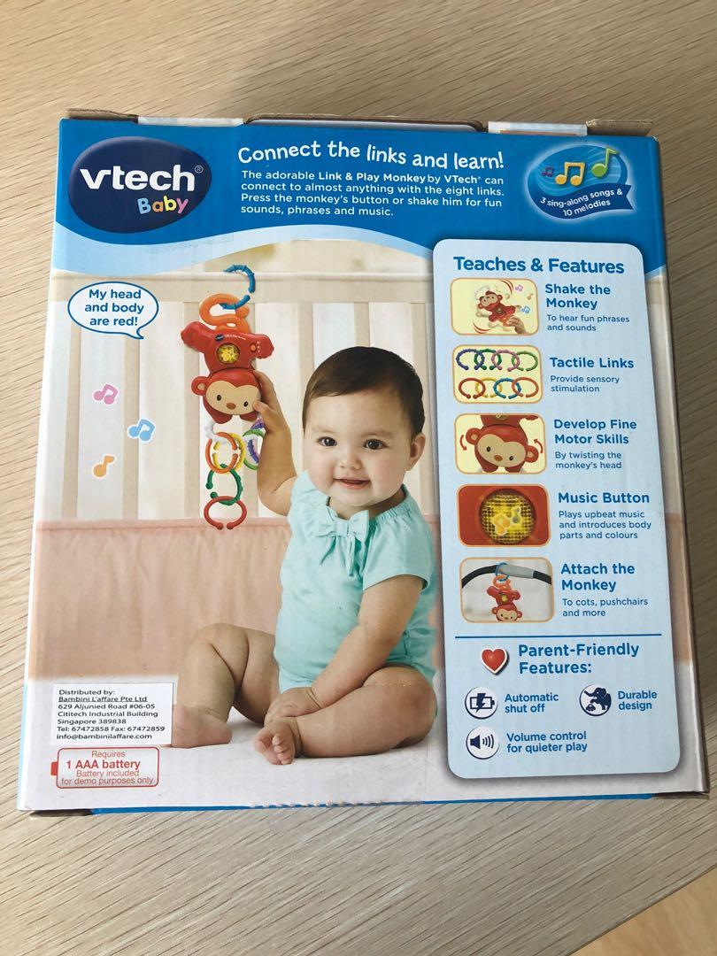 VTECH Baby Link and Play Monkey Toy for cot car seat, Babies & Kids ...