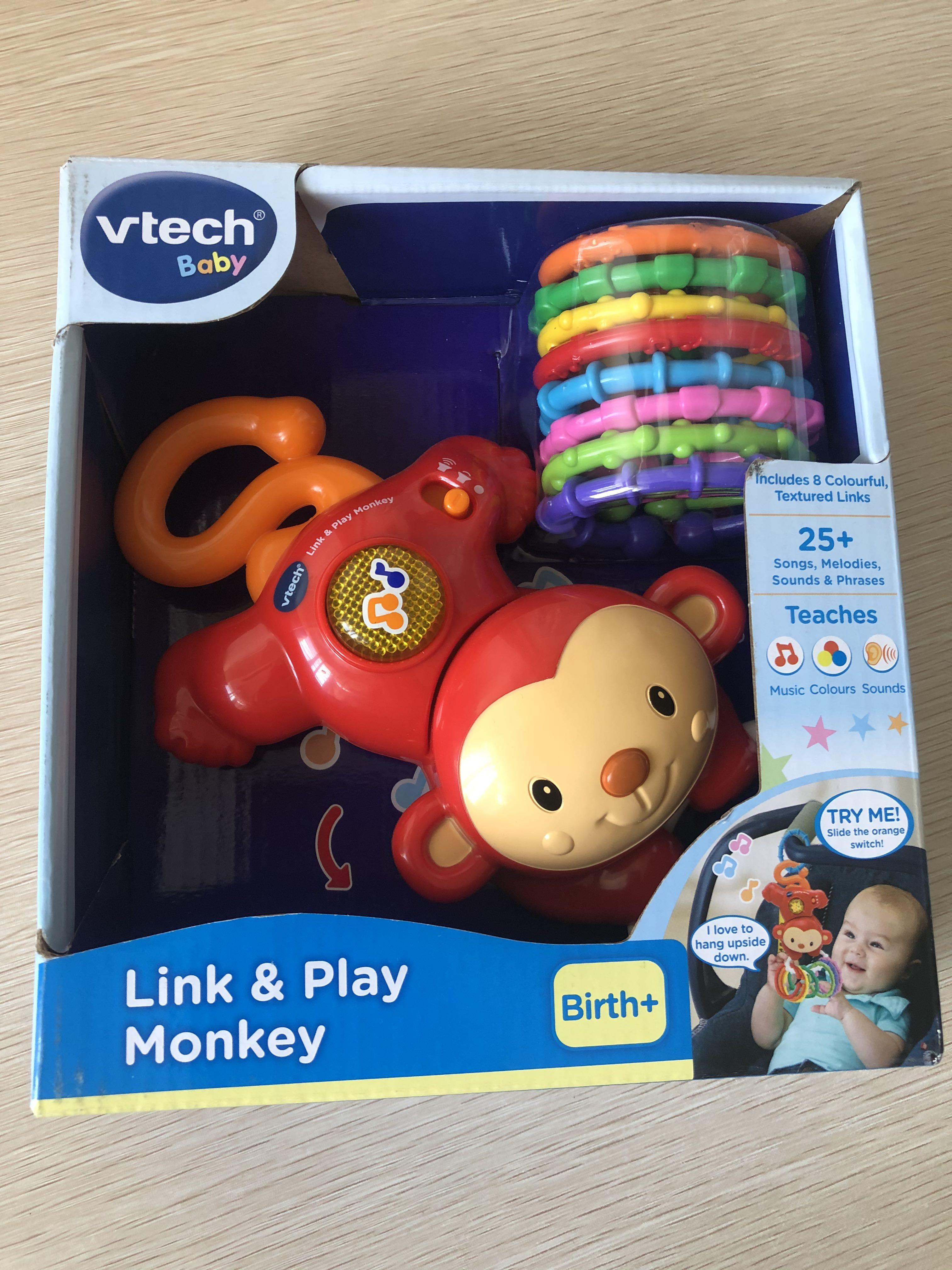 VTECH Baby Link and Play Monkey Toy for cot car seat, Babies & Kids ...