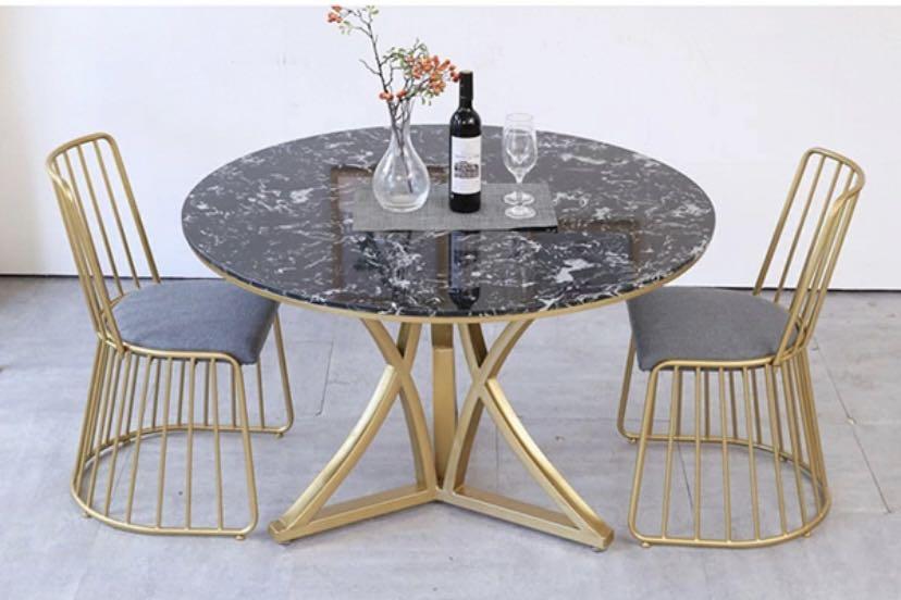 Round marble dining table, Furniture & Home Living, Furniture, Tables ...