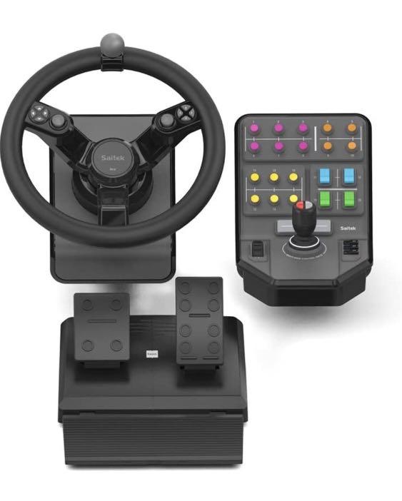 Saitek Farming Simulator Wheel, Pedals, & Vehicle Side Panel Bundle ...