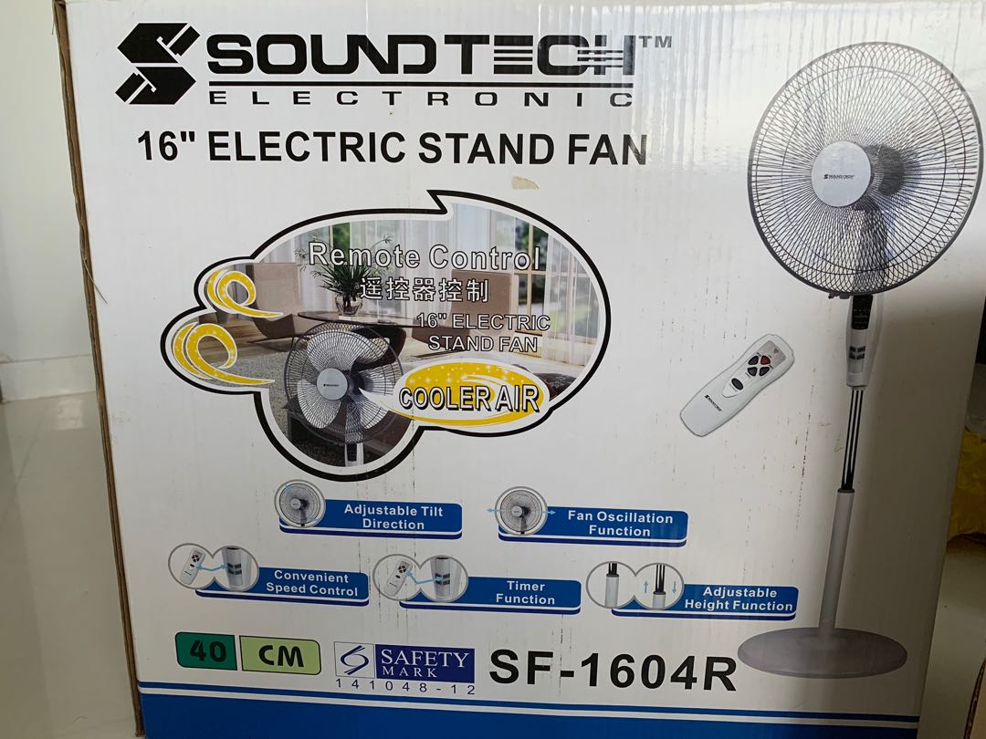 Soundtech 16 inch electric stand fan, Furniture & Home Living, Lighting ...