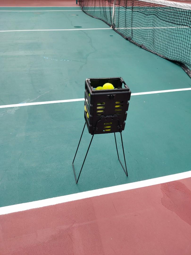 Tennis ball basket with balls, Sports Equipment, Sports & Games, Racket ...
