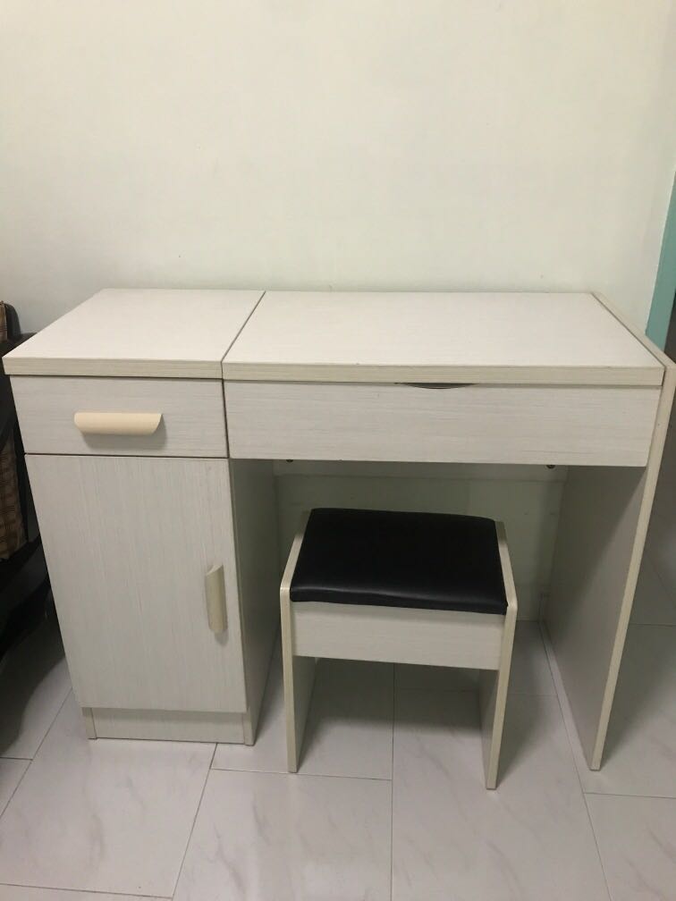 Vanity/study table with stool, Furniture & Home Living, Furniture ...