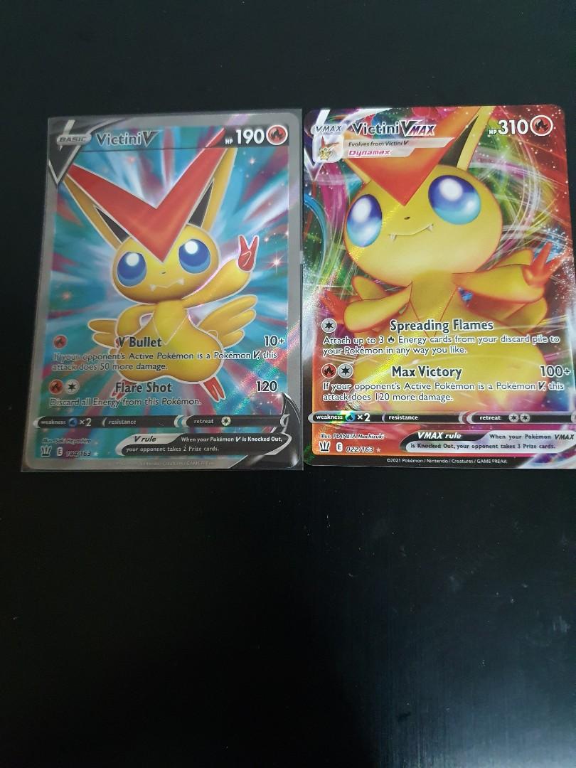 Pokemon tcg Victini Full Art V and Vmax set, Hobbies & Toys, Toys ...