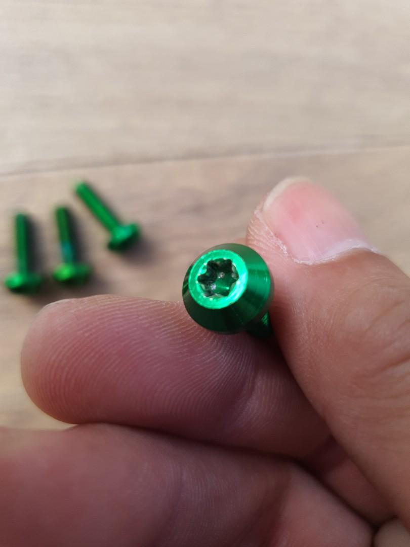 Xmax torx windshield screws. Titanium and metallic green, Motorcycles ...