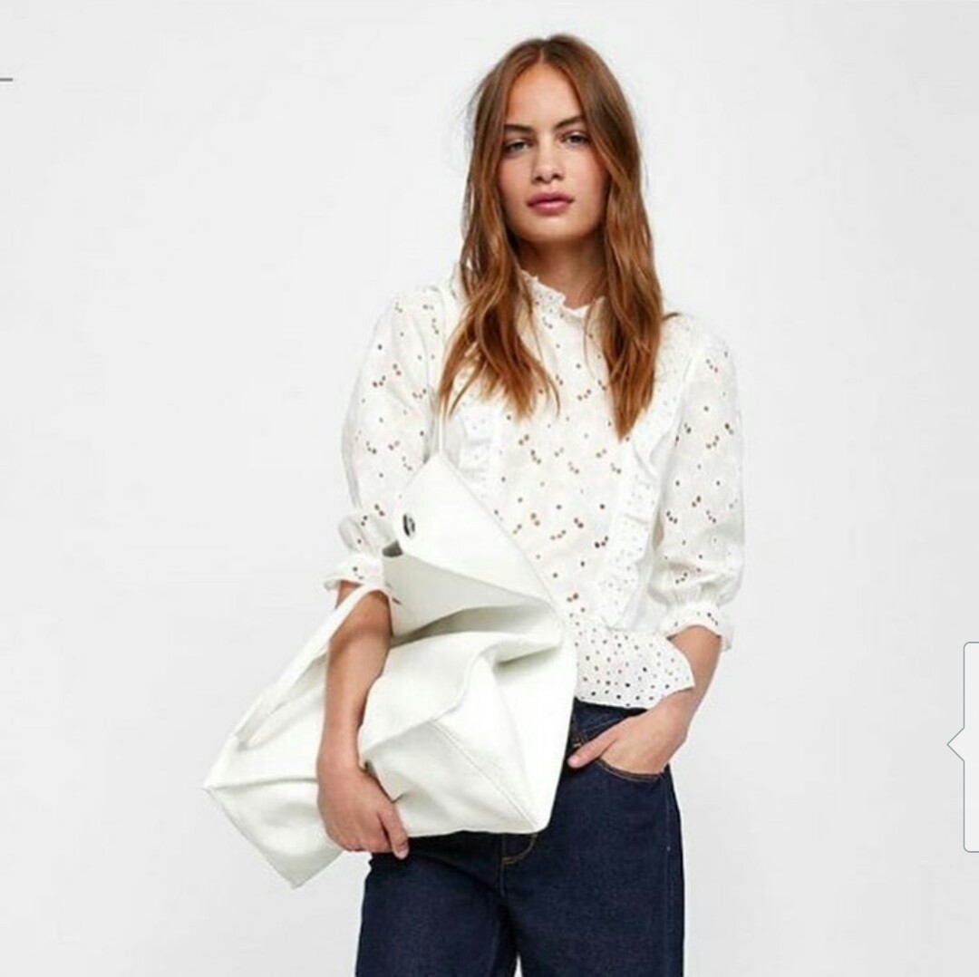 Zara White Cutwork Top, Women's Fashion, Tops, Blouses on Carousell