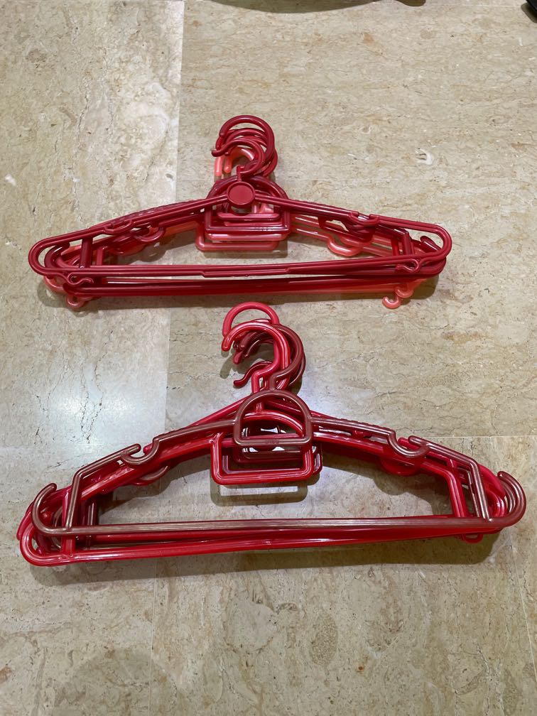 Assorted red hangers, Furniture & Home Living, Home Improvement ...
