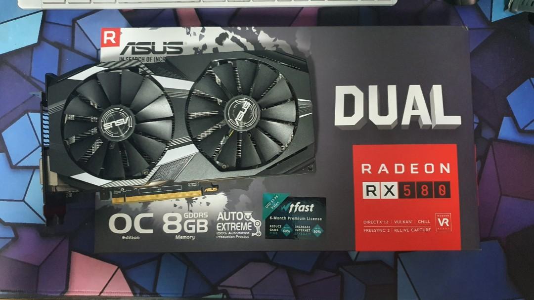 ASUS RX580 Dual OC 8gb Edition, Computers & Tech, Parts & Accessories ...