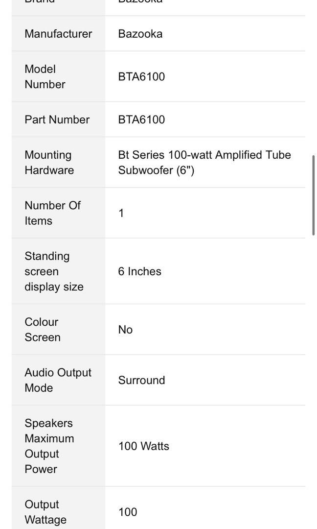 Bazooka BTA6100 subwoofer ... Powerful, Audio, Soundbars, Speakers ...