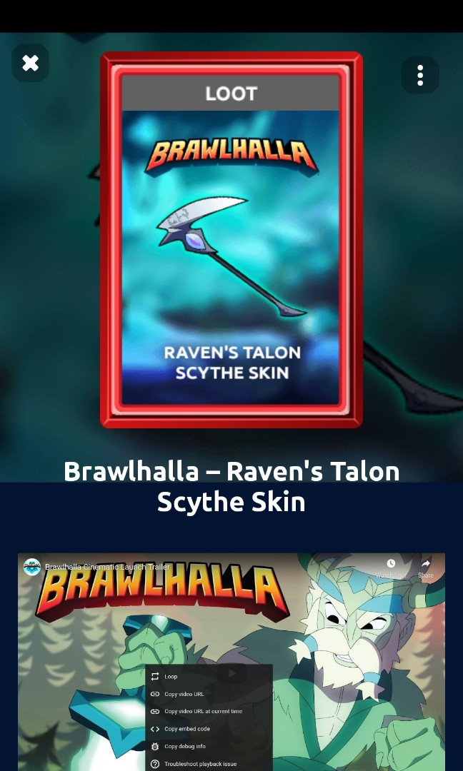 Brawlhalla - Raven's Talon Scythe Skin, Video Gaming, Gaming ...