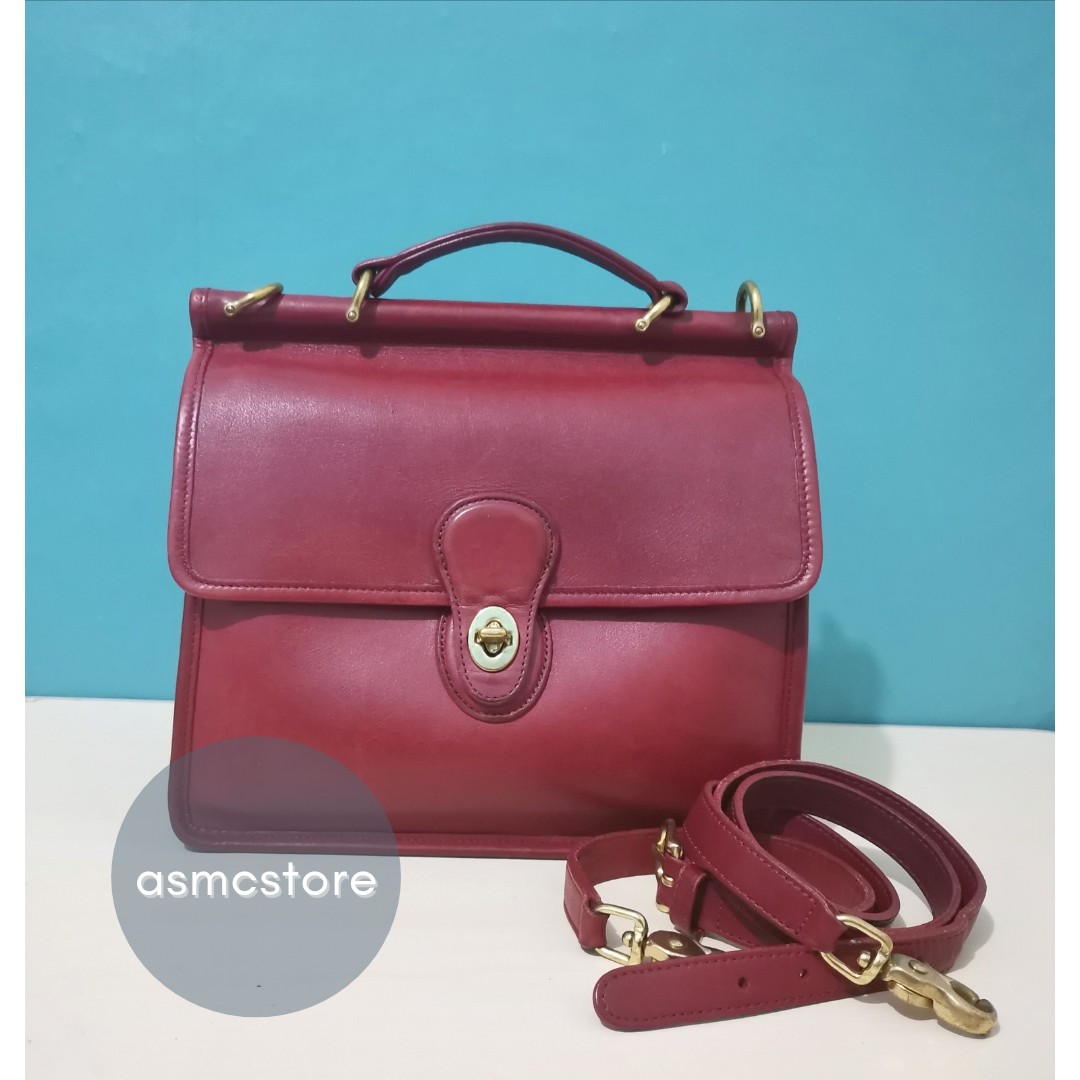 Coach Vintage Cherry Red Willis, Luxury, Bags & Wallets on Carousell