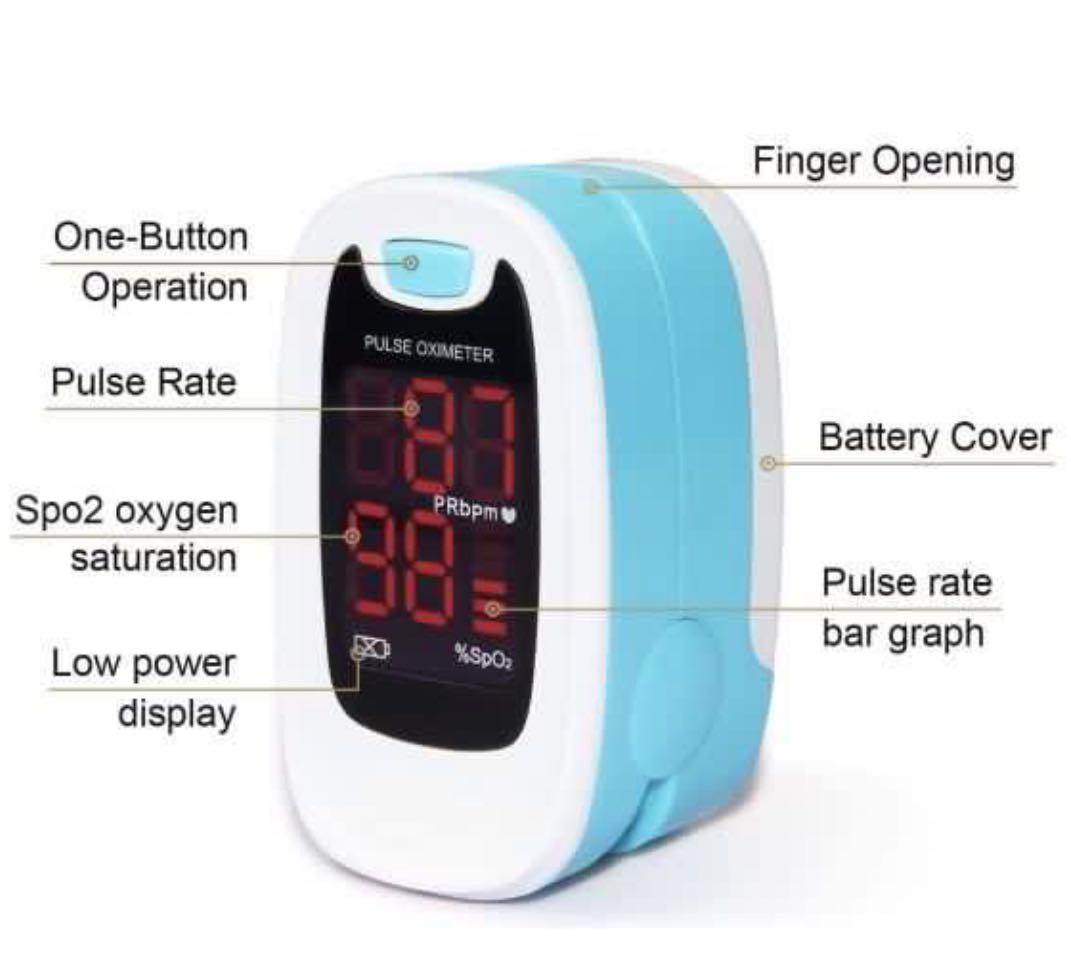CONTEC CMS50N Blue OLED Fingertip Pulse Oximeter Spo2 Blood Oxygen ...