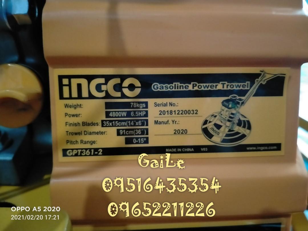 INGCO 6.5HP Power Trowel, Commercial & Industrial, Industrial Equipment ...