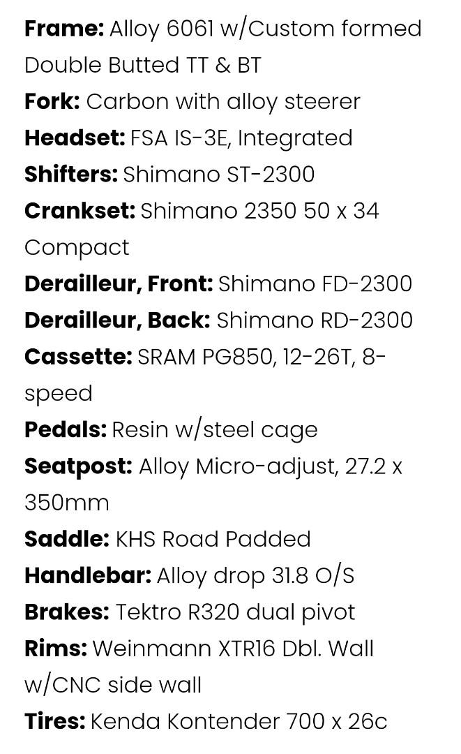 KHS Flite 300 Road Bike, Sports Equipment, Bicycles & Parts, Bicycles on Carousell