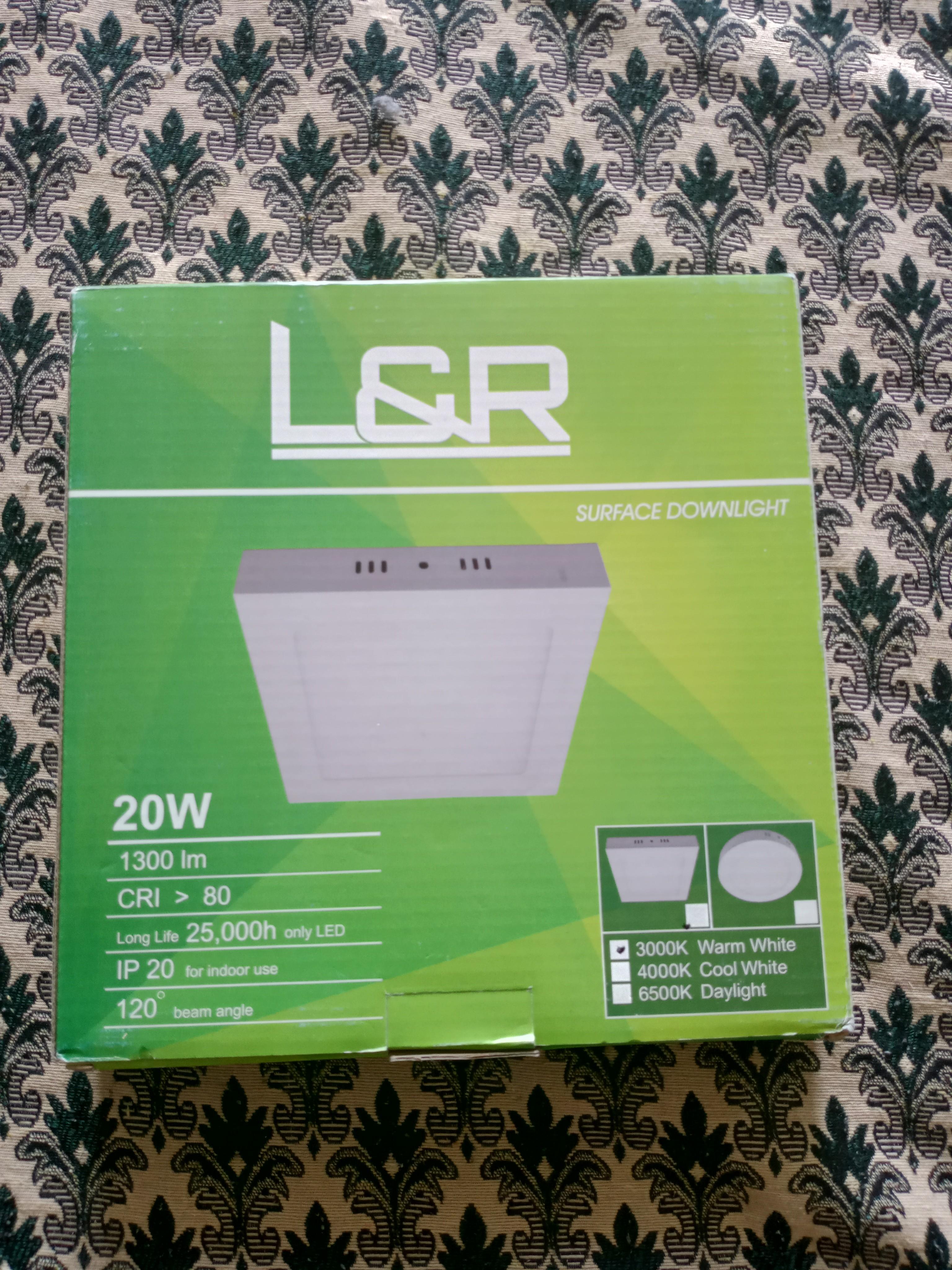 LED Light Square Shape 20w golden colour, Furniture & Home Living, Home ...