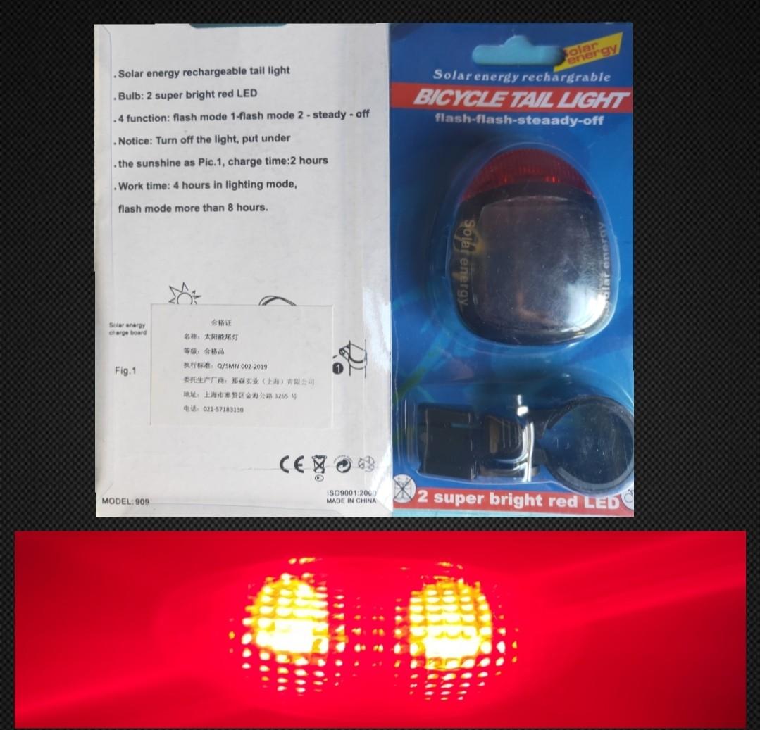 LED light tyre cap/solar powered tail/rear flashing warning light/air ...