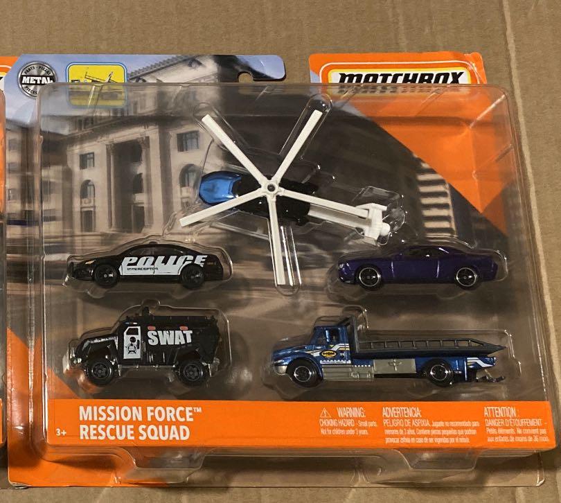 Matchbox Mission Story Force Rescue Squad Police Dodge Challenger Ford ...