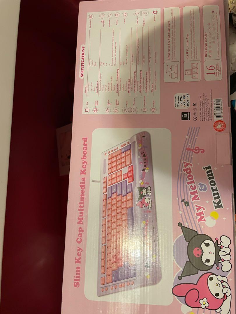 My Melody and Kuromi Keyboard, 手提電話, 電話及其他裝置配件, 其他電子周邊配件及產品 - Carousell