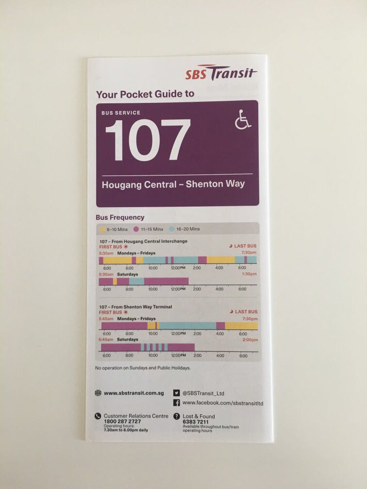 Old Bus Guide of SBS Transit Service 107 & 107M , Hobbies & Toys ...