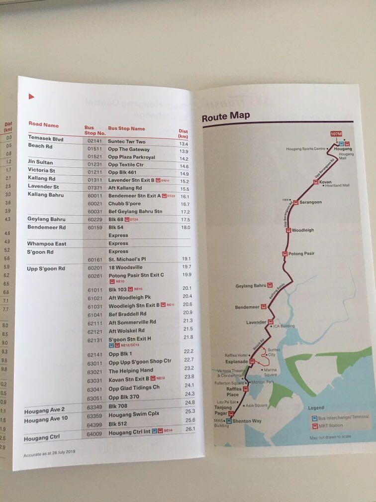 Old Bus Guide of SBS Transit Service 107 & 107M , Hobbies & Toys ...