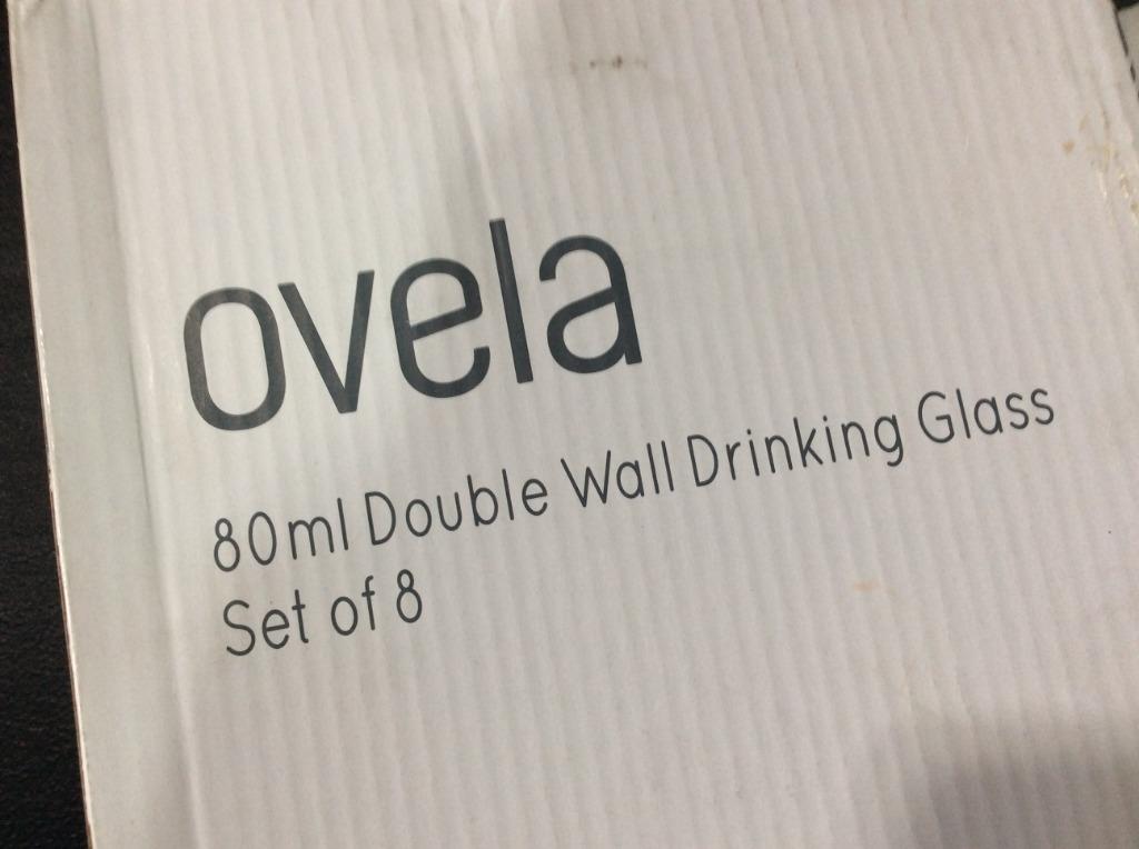 Ovela 80ml Double Wall Drinking Glass, Furniture & Home Living ...