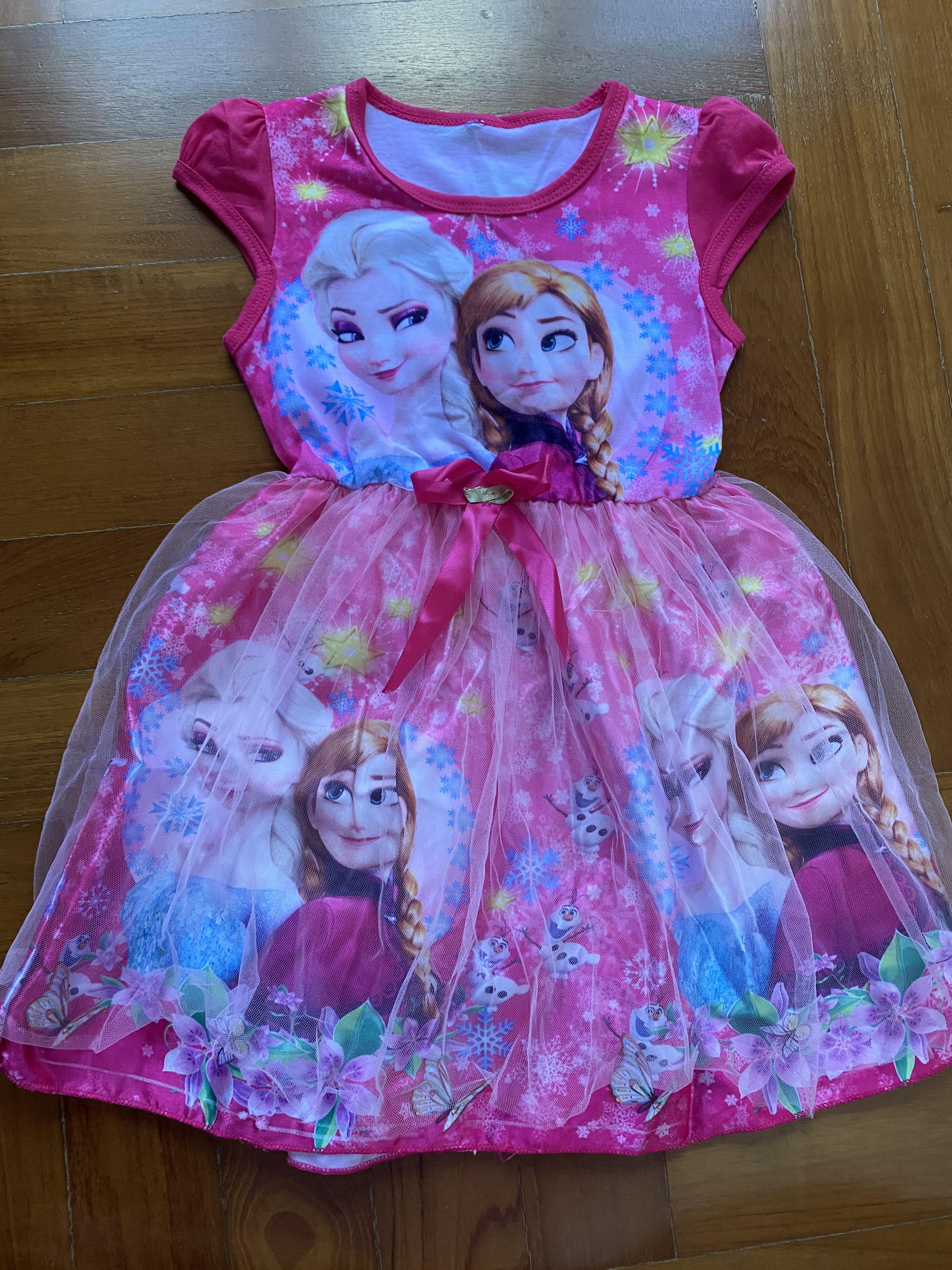 Pink elsa dress, Babies & Kids, Babies & Kids Fashion on Carousell