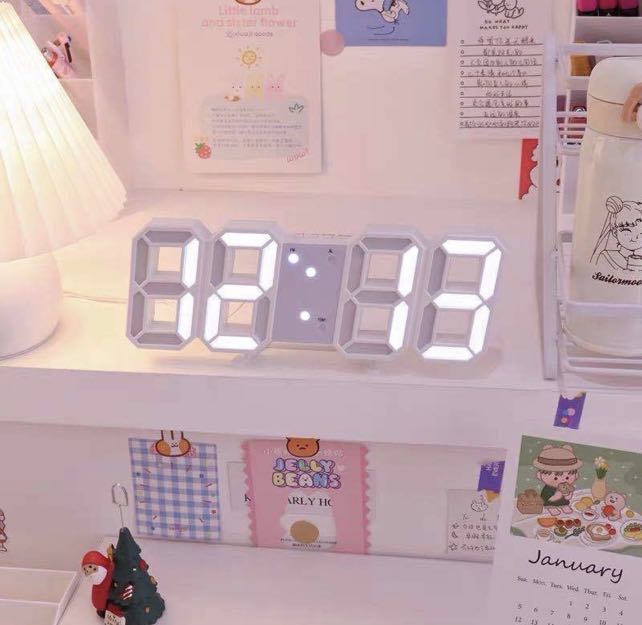 po ins digital clock aesthetic, Furniture & Home Living, Home Decor ...