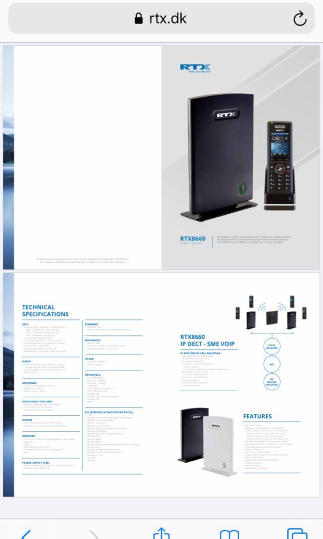 rtx8660-ip-dect-base-station-rtx-8630-handset, Computers & Tech, Parts ...