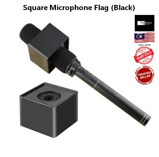 Square Mic Flag for Interview Microphone (Black), Photography ...