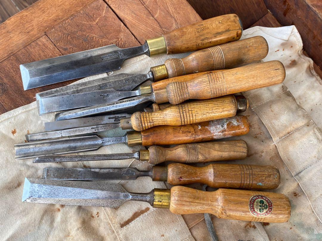 Vintage Sheffield Chisels in a canvas roll, Hobbies & Toys, Stationary ...