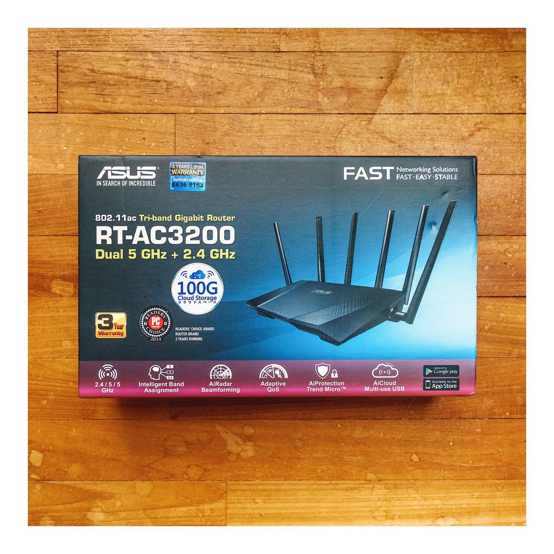 ASUS RT-AC3200 Tri-Band WiFi Router, Computers & Tech, Parts ...