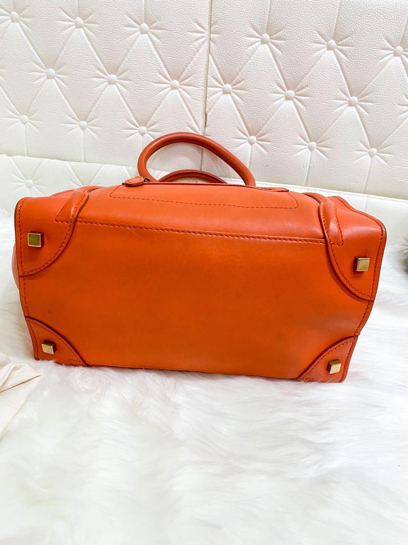 AUTHENTIC Celine Mini Luggate Tote in Orange, Luxury, Bags & Wallets on ...