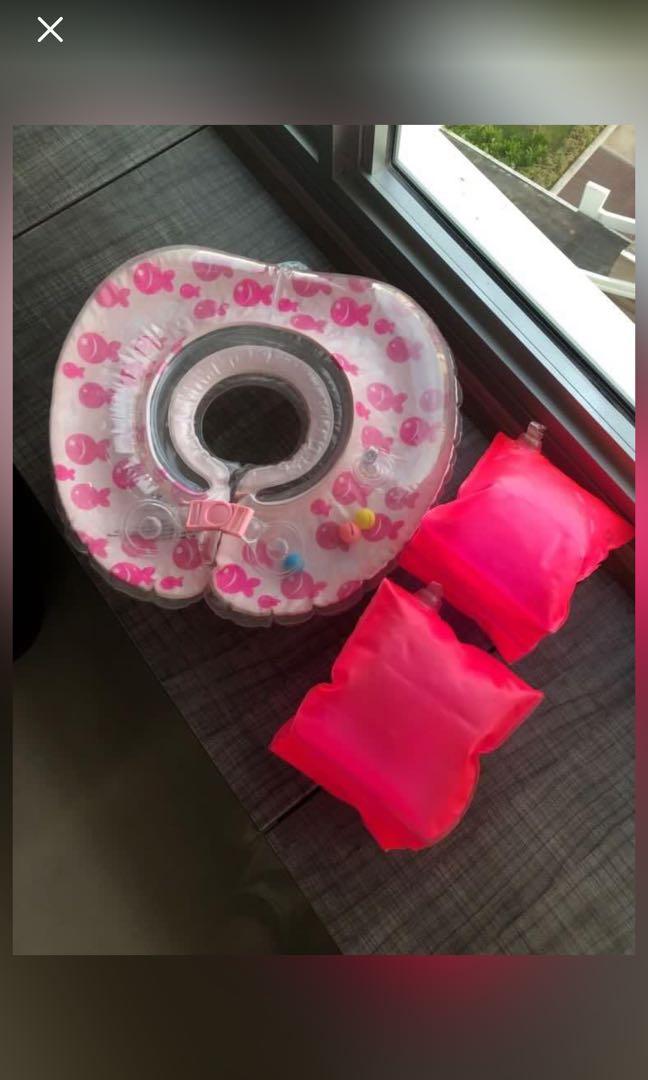 Baby neck float and swimming arm floats, Babies & Kids, Infant Playtime ...