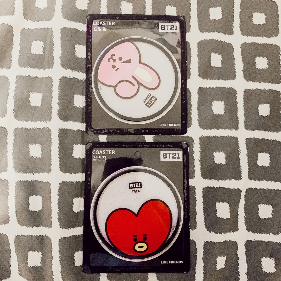 BT21 COASTER (COOKY and TATA ONLY), Hobbies & Toys, Memorabilia ...