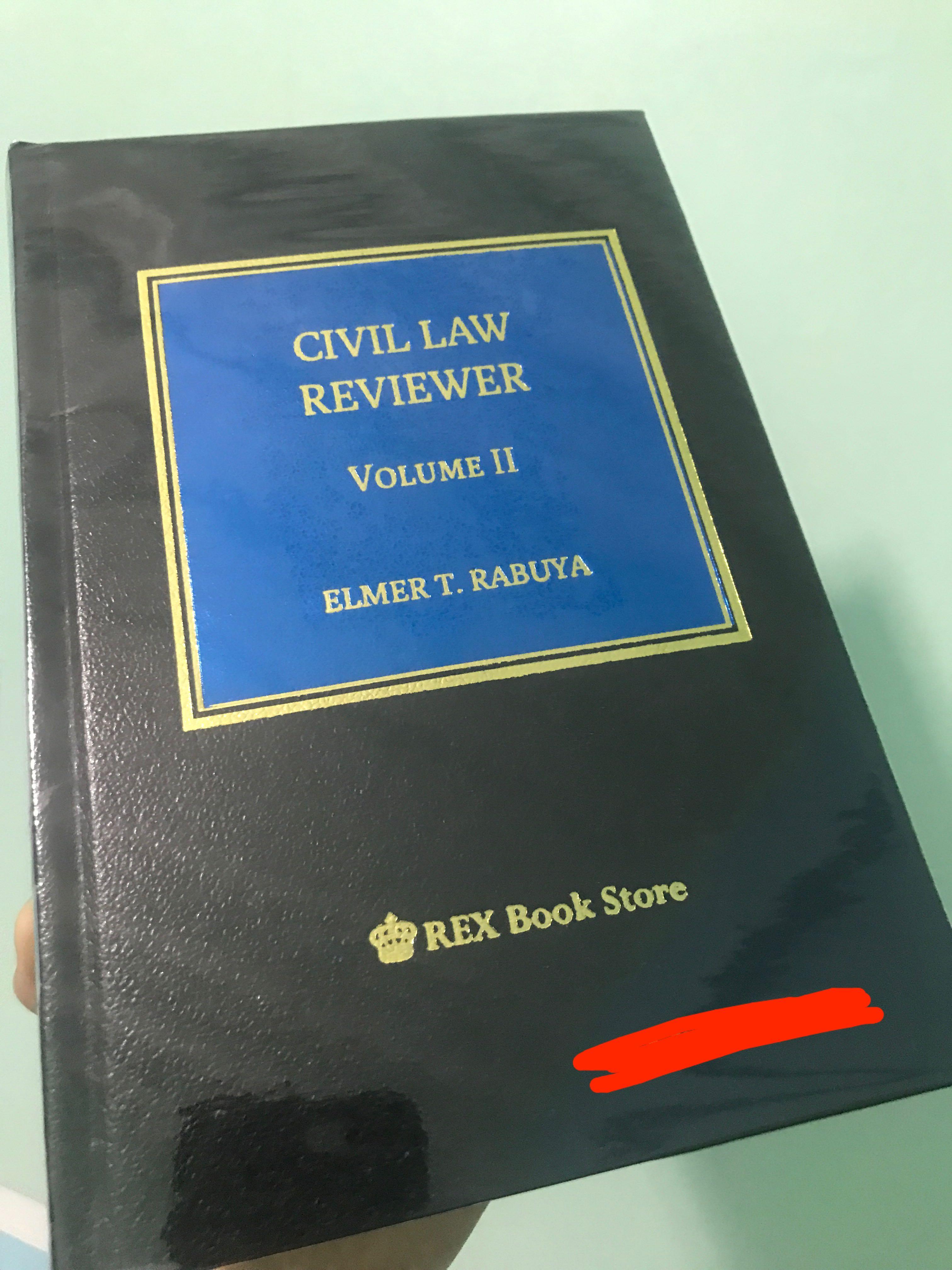 Civil Law Reviewer Volume 2 by Rabuya (with engraved name), Hobbies ...