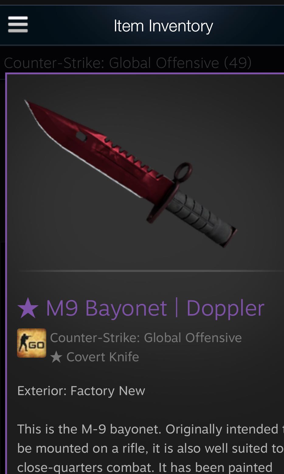 M9 Bayonet Ruby CSGO, Video Gaming, Gaming Accessories, Game Gift Cards ...