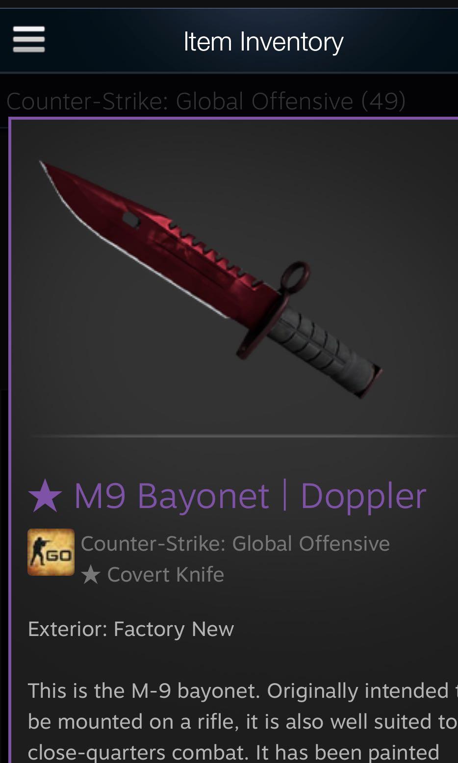 M9 Bayonet Ruby CSGO, Video Gaming, Gaming Accessories, Game Gift Cards ...