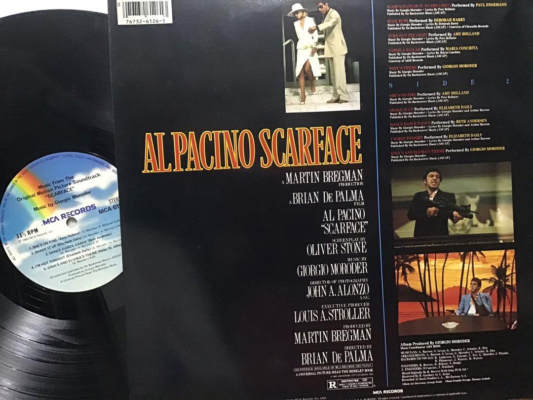 LP Scarface OST - Giorgio Moroder VINYL RECORD Anubis Piring Hitam ...