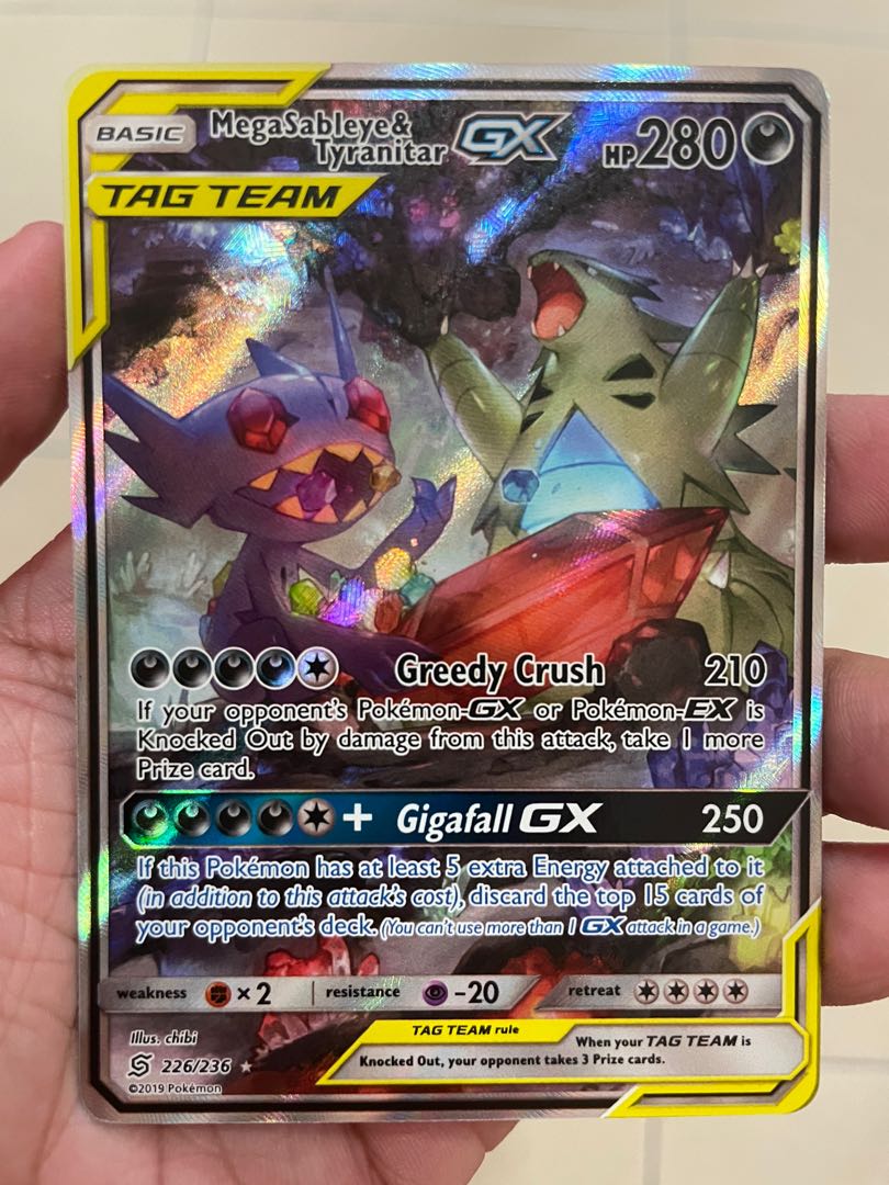 Pokemon TCG Mega Sableye & Tyranitar GX - 226/236 - Full Art Ultra Rare ...