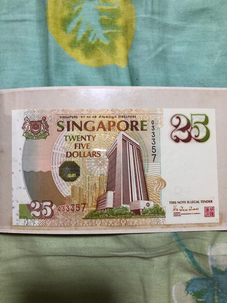 Singapore $25 Dollars Note 25 Years (#033357), Hobbies & Toys ...