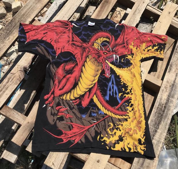 VINTAGE LIQUID BLUE DRAGON, Men's Fashion, Tops & Sets, Tshirts & Polo ...