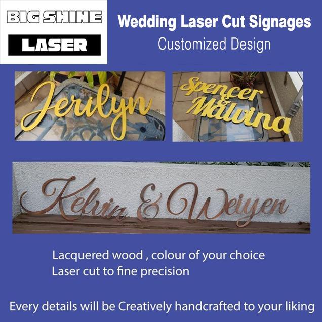 Wedding Event laser cut Names and Phrases, Hobbies & Toys, Stationery ...