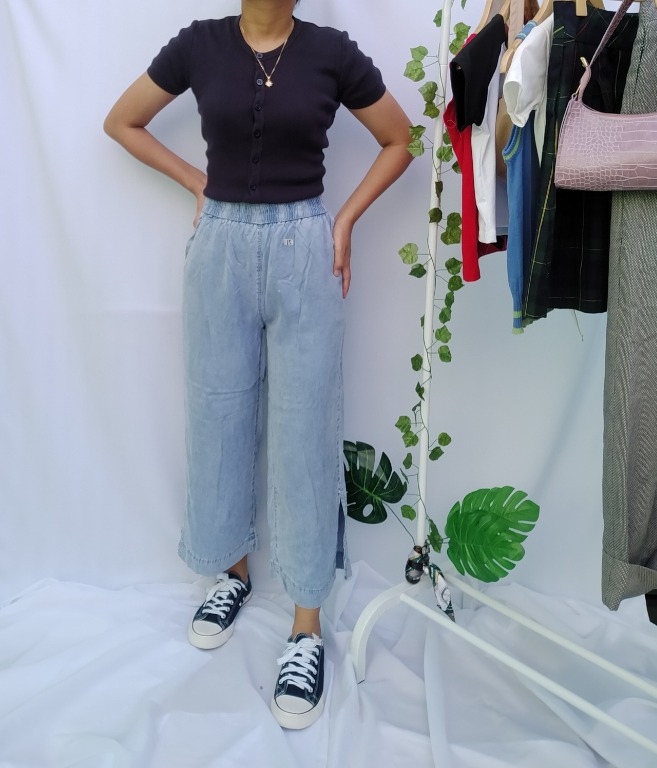Wide Leg SquarePants - Denim, Women's Fashion, Bottoms, Jeans on Carousell
