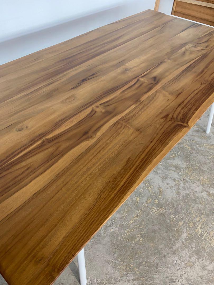 1.8m solid Teak wood dining table , Furniture & Home Living, Furniture ...