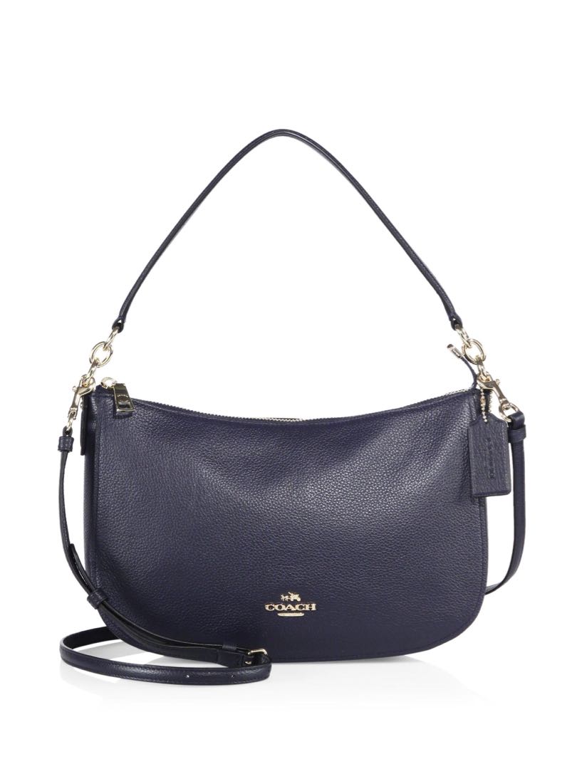 COACH Chelsea Pebble Leather Crossbody Bag In Blue, Women's Fashion ...
