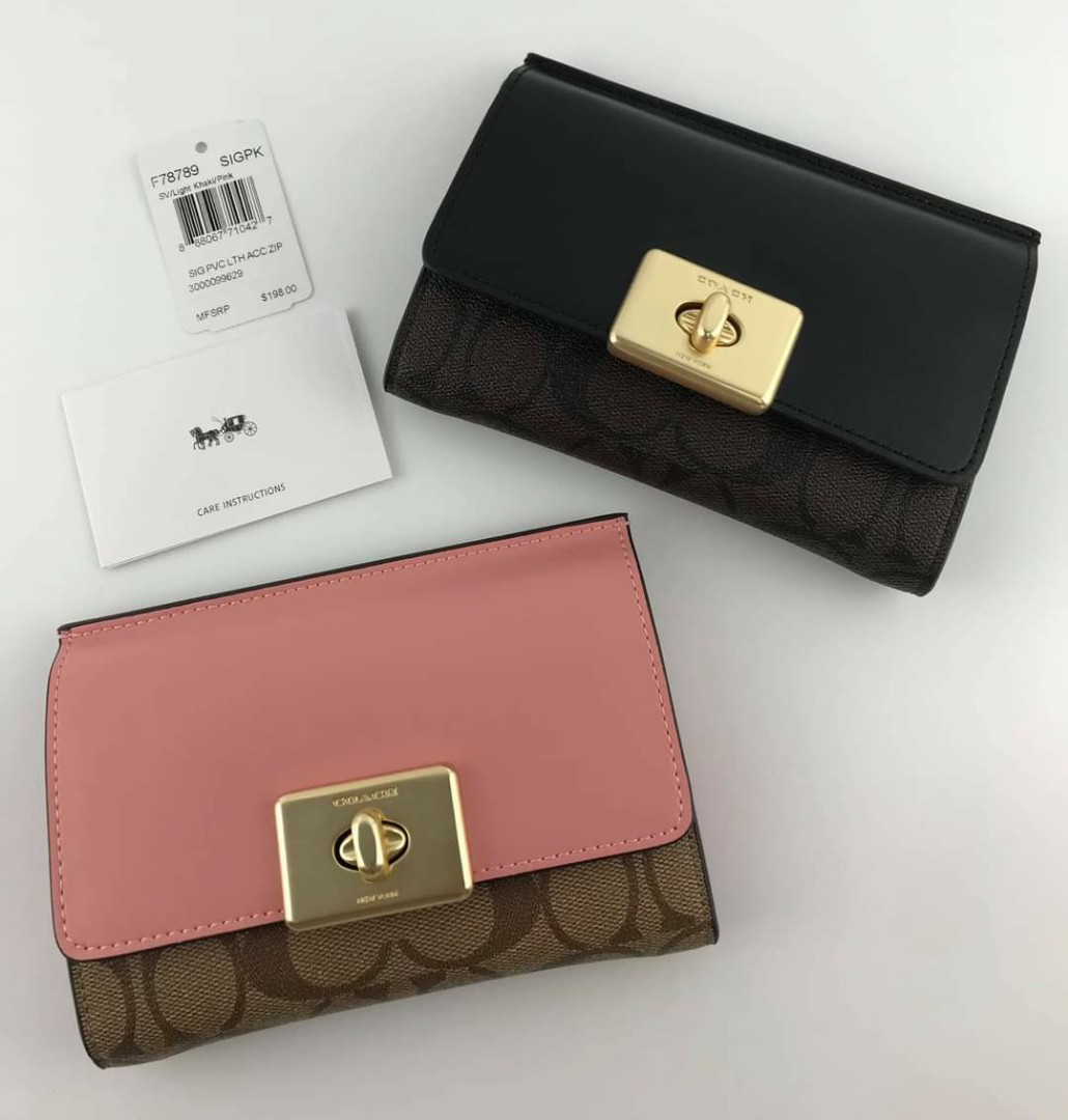 Coach Turnlock wallet, Women's Fashion, Bags & Wallets, Wallets & Card ...