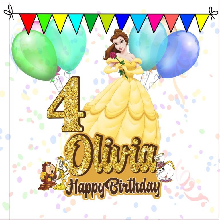 Disney Princess Cake Topper, Belle Cake Topper, Cinderella Cake Topper ...