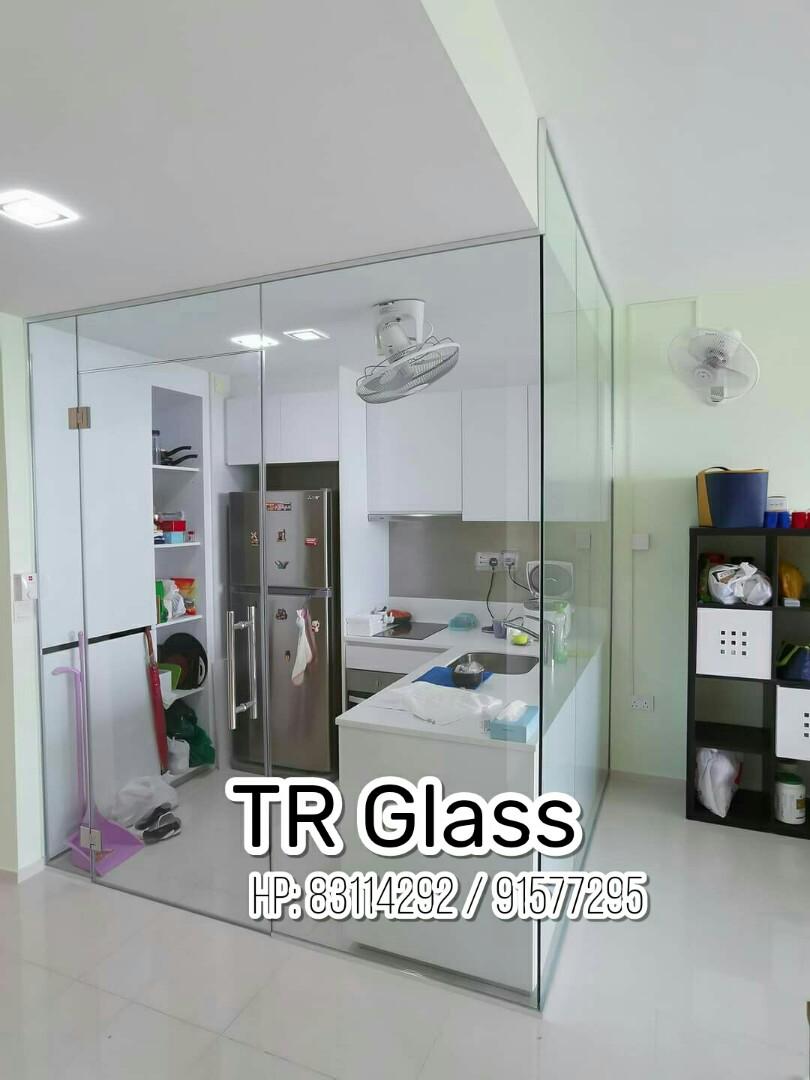 Frameless Glass Door with Fix Glass, Home Services, Others on Carousell