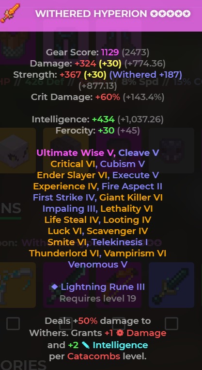 Hypixel Skyblock Maxed Hyperion , Video Gaming, Gaming Accessories ...