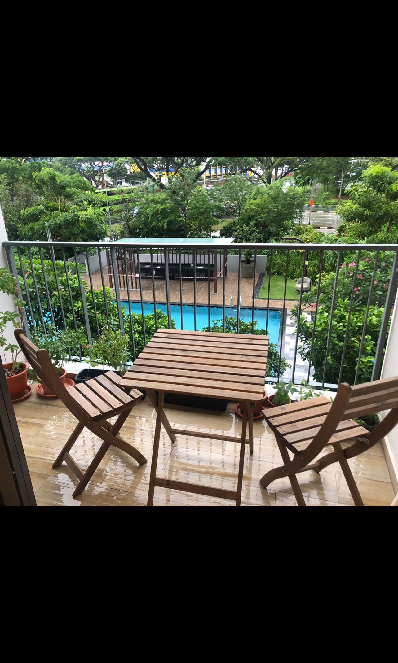 Outdoor Furniture/ Ikea Askholmen table and chair set (1 table + 2 ...